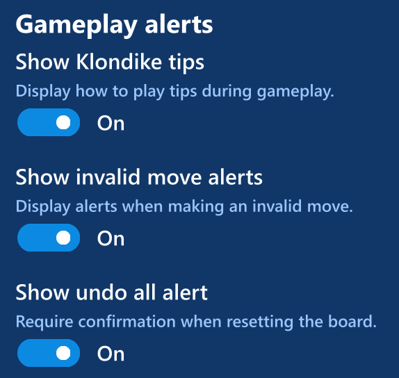 How do I turn off in-game alerts in Solitaire? | Xbox Support