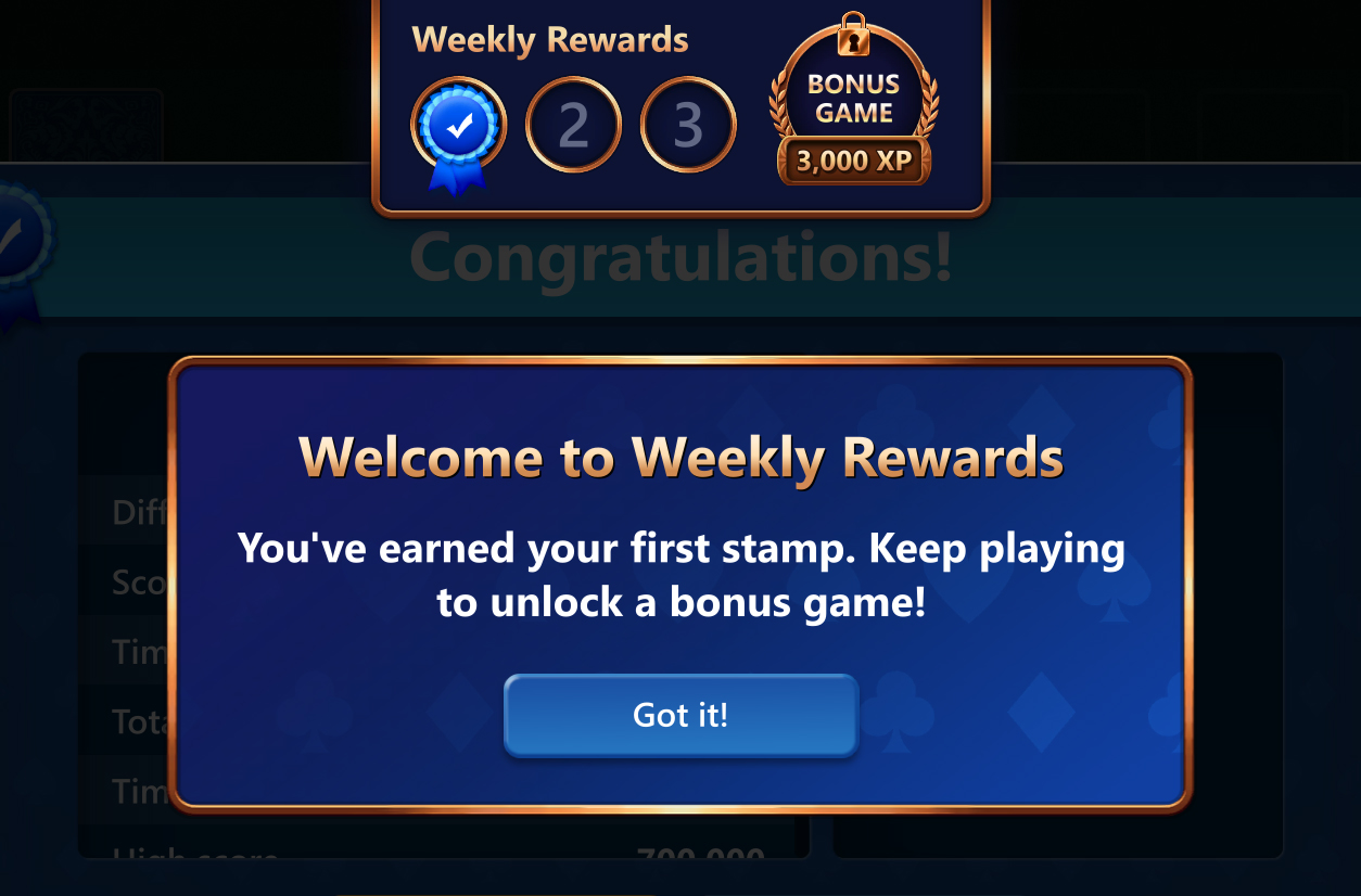 How do I access Weekly Rewards in Microsoft Solitaire Collection ...